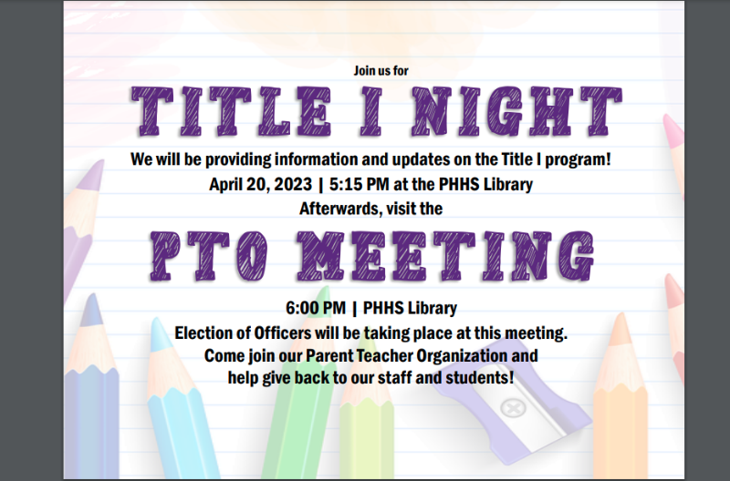 Pleasant Hill R-III Schools - Title 1 Program Updates
